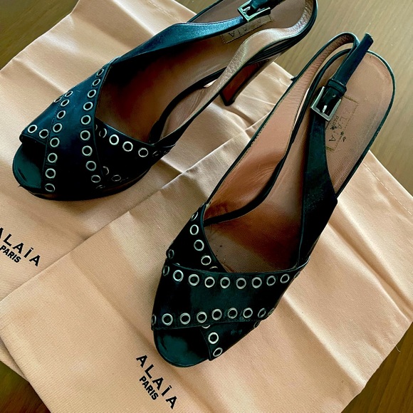 Alaia | Shoes | Alaia Eyelet Slingback Heels | Poshmark